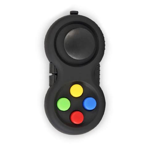Colorful Buttons Black Fidget Pad Controller 8 Features For Stress