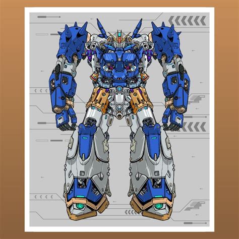 Premium Vector Mobile Design Style Fight Gundam Combat Mecha Robot