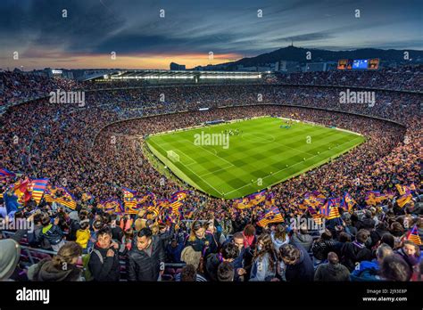 Festive Mood At Camp Nou Stadium Full Sold Out With 91648 Spectators