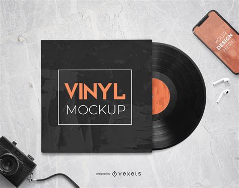 Vinyl Record Sleeve Mockup Psd Editable Template