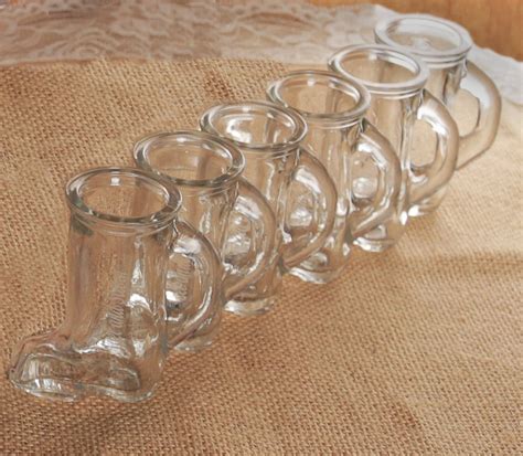 Boot Shot Glasses Six 15 Oz Engraved Wedding Favors Personalized