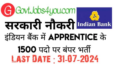 Indian Bank Apprentice Recruitment 2024 Apply Online For 1500 Posts