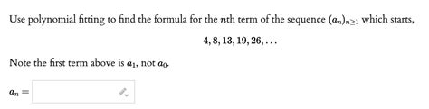solved use polynomial fitting to find the formula for the