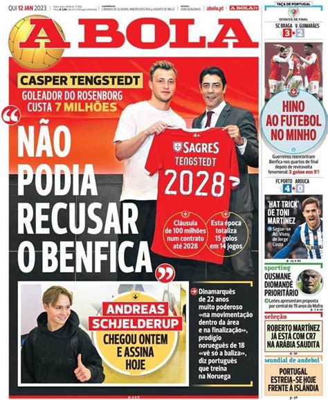 Capa Jornal A Bola 12 Janeiro 2023 Capasjornaispt