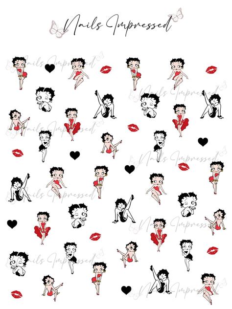 Betty Boop Nail Decals Waterslide Nail Decals Nail Etsy