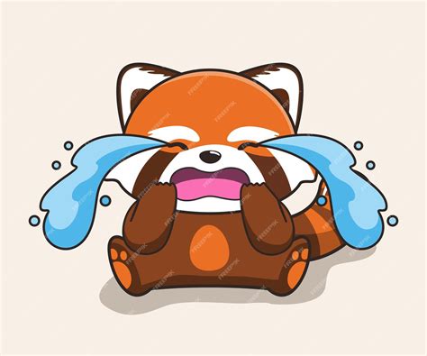 Premium Vector Red Panda Crying