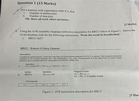 Solved Question 1 ( 15 ﻿Marks)3. ﻿For a memory with | Chegg.com
