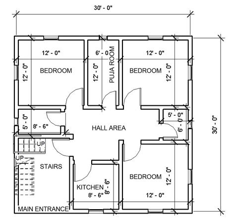 30 X 30 House Plan 2 D Drawing How To Plan House Plans With