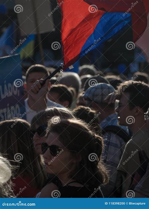 Protests On Wenceslas Square In Prague Editorial Image Image Of