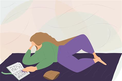 소녀는 카펫에 누워 책을 읽습니다 평평한 스타일 추상적 인 배경의 벡터 가정에서의 교육 개념에 대한 스톡 벡터 아트 및 기타 이미지 Istock