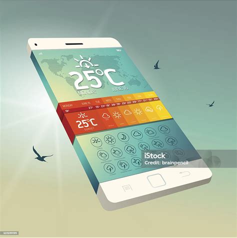 Weather Widget Symbols And Interface Stock Illustration Download