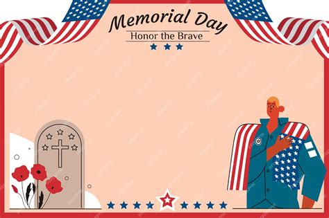 플랫 현충일 배경 프리미엄 벡터