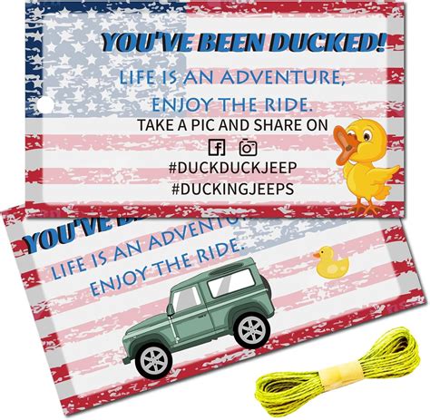 50pcs Independence Day Youve Been Ducked Cards Duck Tags Card American