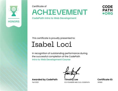 Happy To Share That A Month Ago I Earned My Certification For Codepath