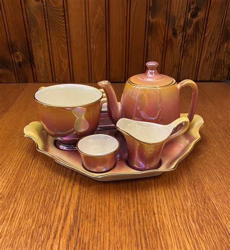 Royal Winton Grimwades Lustre Ware Rose Pink And Honey Yellow Breakfast