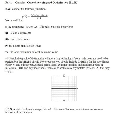 Solved Part 2 Calculus Curve Sketching And Optimization