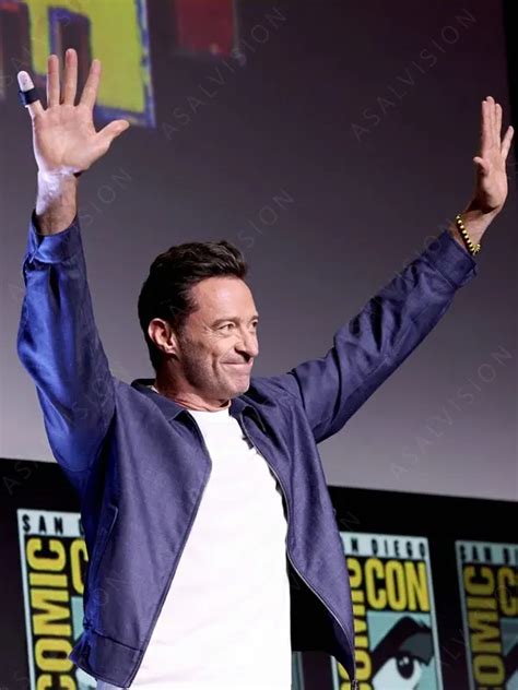 Comic Con 2024 Hugh Jackman Jacket Bomber Blue Jacket Asal Vision
