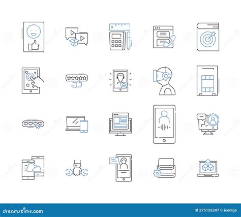 machine learning outline icons collection machine learning ai
