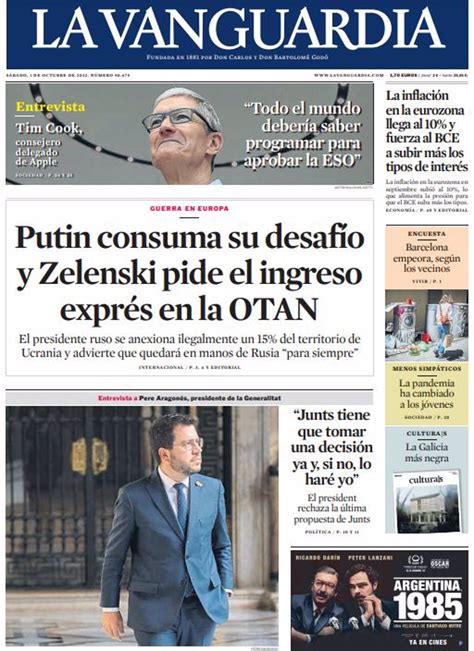 Las Portadas De Los Periódicos Del Sábado 1 De Octubre