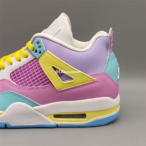 Nike Air Jordan 4 Purple Yellow Pink Custom Lilaccustom