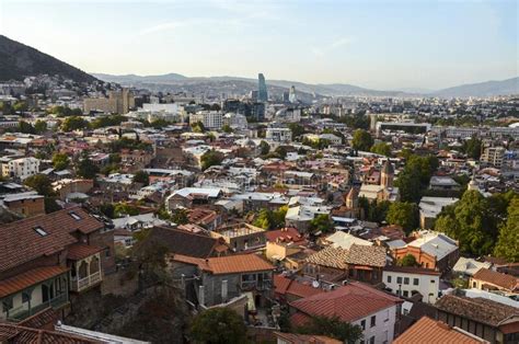 Panoramic View Of Tbilisi Old Town From Narikala Fortress Stock Image