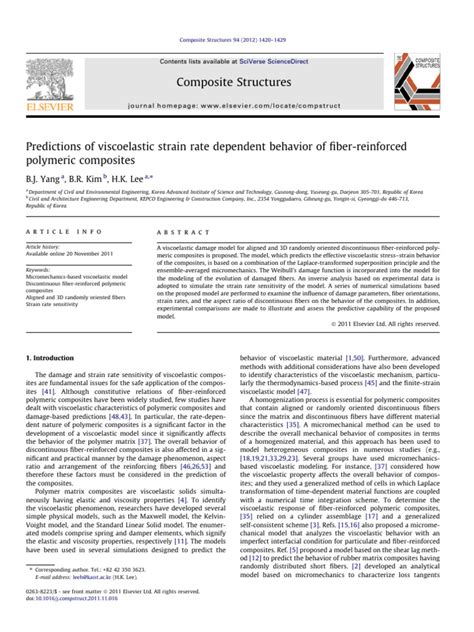 Predictions Of Viscoelastic Strain Rate Dependent Behavior Of Ber