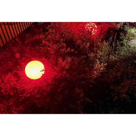 Set Doua Globuri De Gradina Cu Bec Led Rgbw Cu Telecomanda E27 9w