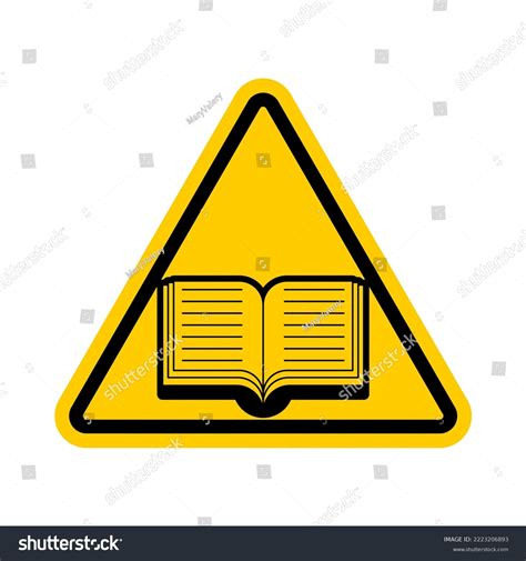 Attention Book Reading Caution Books Warning Stock Vector Royalty Free