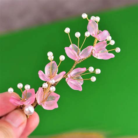 우아한 유약 꽃잎 시뮬레이션 진주 꽃 머리핀 중국 스타일 슈퍼 요정 주얼리 액세서리 Aliexpress