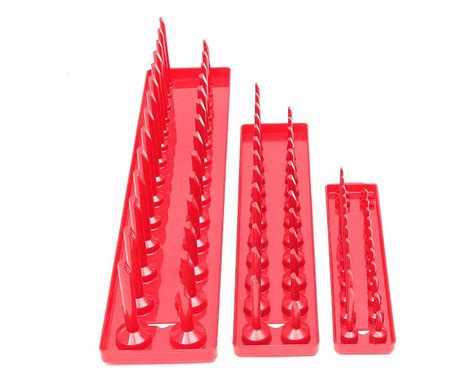 3 Piece 1 4 3 8 1 2 Plastic Socket Tray Holder Tool Multi Use