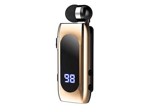 SYNTEK Bluetooth Headset Gold Digitalanzeige Wasserdicht Business Wireless Clip On Collar