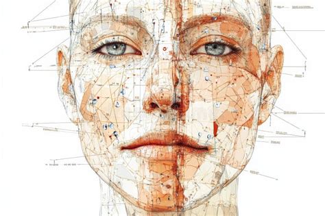 Precise Botox Injection Points Marked On A Detailed Medical Illustration Of A Female Face