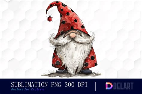 Ladybug Gnome Clipart Gnome Clipart Graphic By DelArtCreation