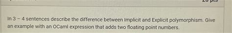 Solved In Sentences Describe The Difference Between Chegg