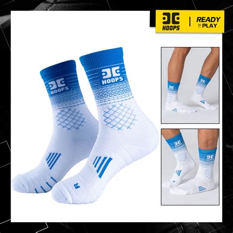 Tất thể thao Elite Hoops màu Trắng Xanh Cổ cao có đệm Chống trơn trượt không hôi chân bóng rổ