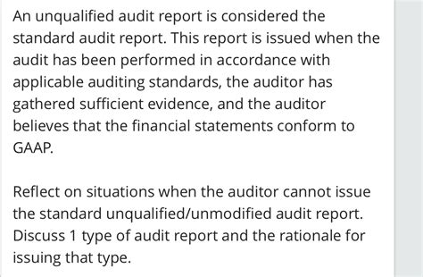 [solved] An Unqualified Audit Report Is Considered The Standard Audit Course Hero