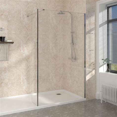Nrg Walk In Shower Enclosure Wet Room Panels Easy Clean Glass 1400mm