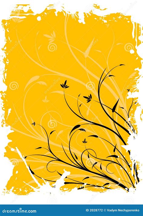 Abstract Grunge Floral Decorative Background Vector Illustration Stock Vector Illustration Of
