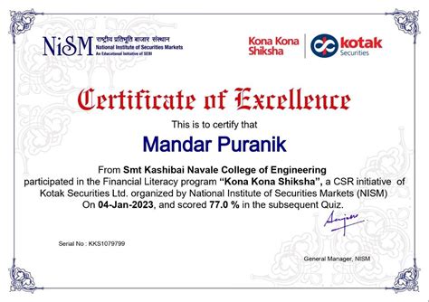 Mandar Puranik On Linkedin Participated In Financial Literacy Program