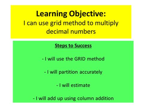 Multiplying Decimals Grid Method Ppt Teaching Resources