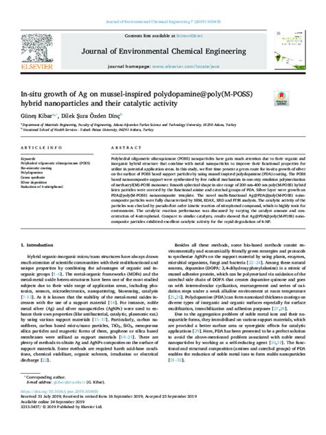 Pdf In Situ Growth Of Ag On Mussel Inspired Polydopaminepolym Poss