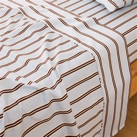 Eden Cotton Robbie Stripe Flat Sheet Sheet Society