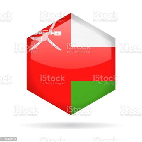 阿曼六邊形國旗向量光澤圖示向量圖形及更多一組物體圖片 一組物體 中東 亞洲西部 Istock