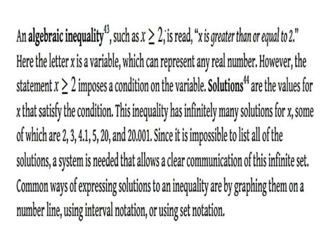 Algebraic Inequalitiessolving Graphing And Determining Interval