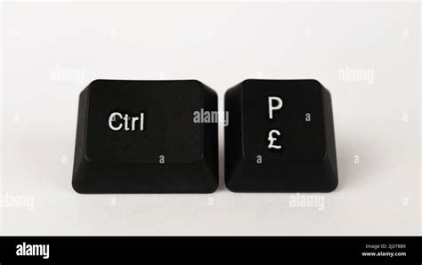 Ctrl P Text Created With Keyboard Keys Isolated On White Background