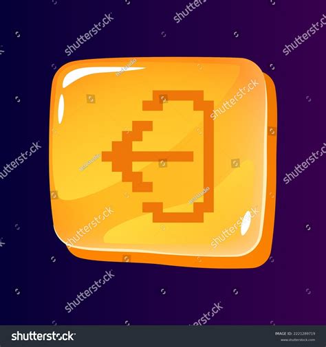 Logout Glossy Ui Button Pixelated Icon Stock Vector Royalty Free