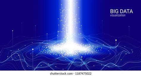 Abstract Big Data Visualization Wave Glow Stock Vector Royalty Free