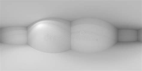 Empty White Room With Lamp Light On Wall HDRI Map Stock Illustration