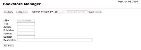 Web User Interface For Books Database Bendte Fagge