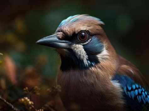 Premium Ai Image Jay Bird Portrait Close Up Created With Generative Ai Technology